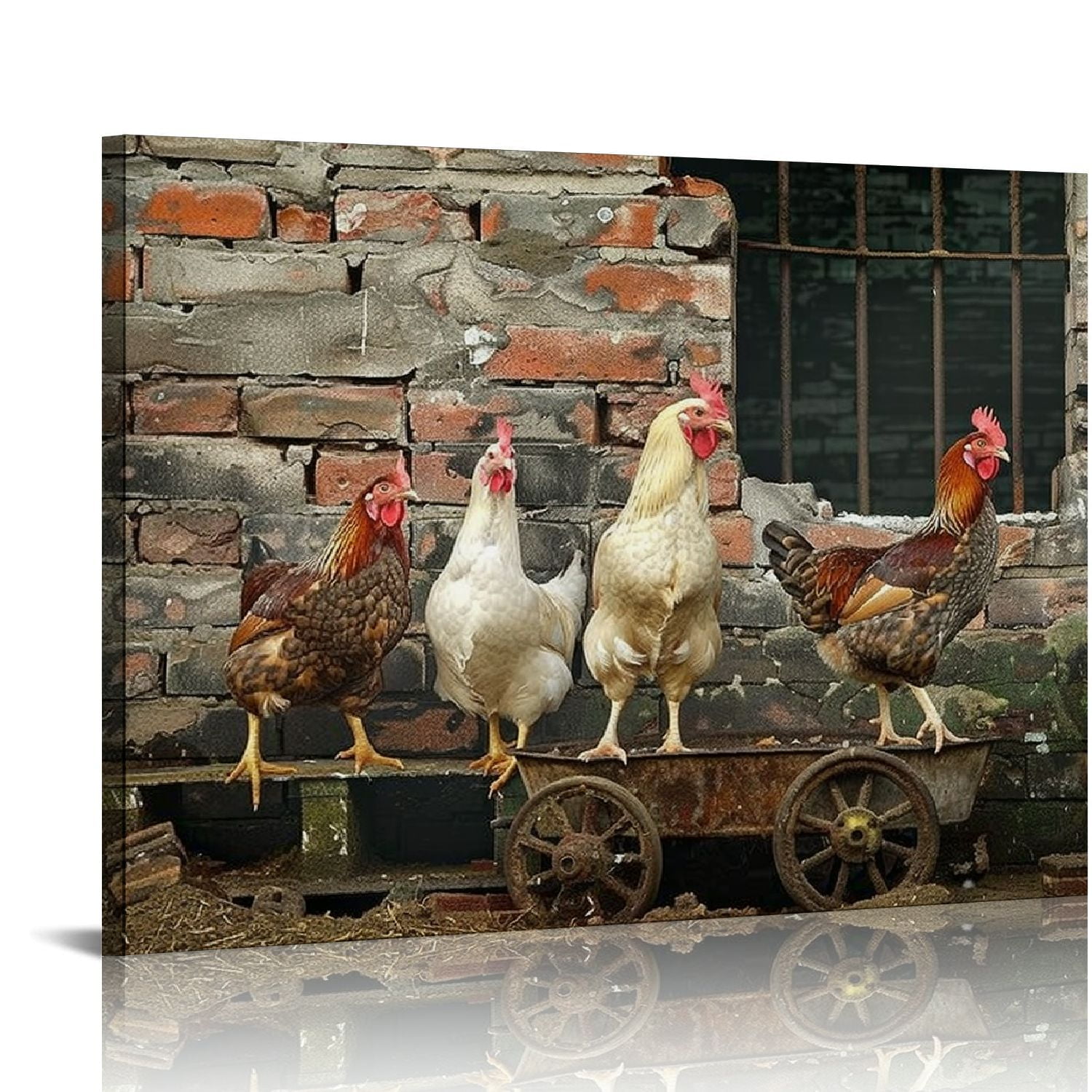 Nawypu Kitchen Wall Art Chicken Decor - Farm Animal Rooster Picture on ...