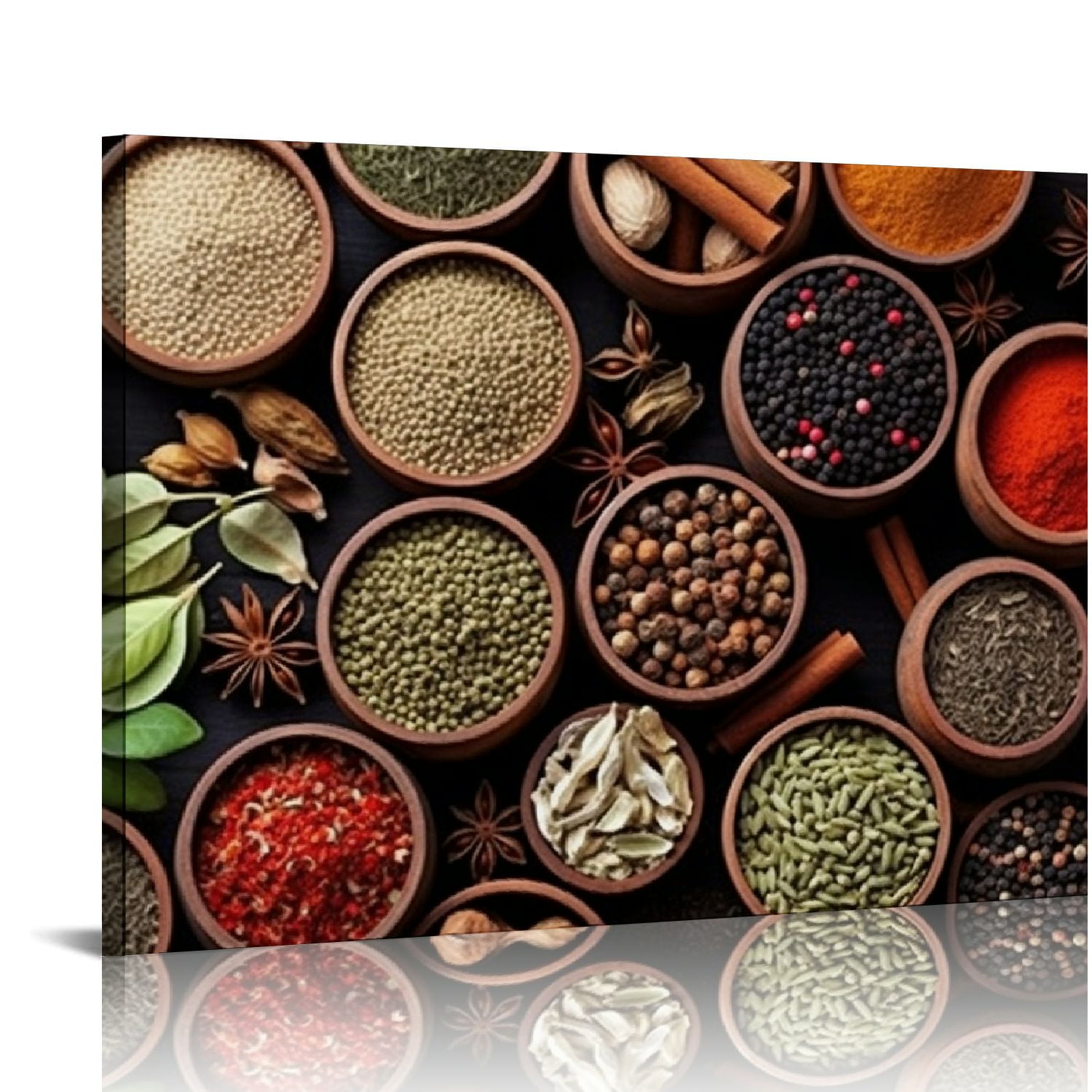 Nawypu Kitchen Wall Decor Colorful of Spices and Cereals with Cooking ...
