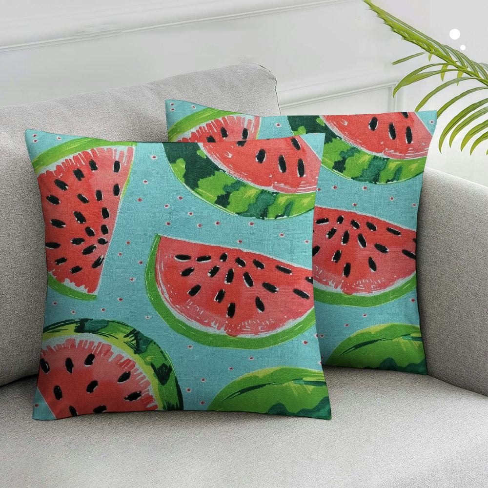 Nawypu Kiwi Fruit and Watermelon Throw Pillow Covers,Watercolor Kiwi ...
