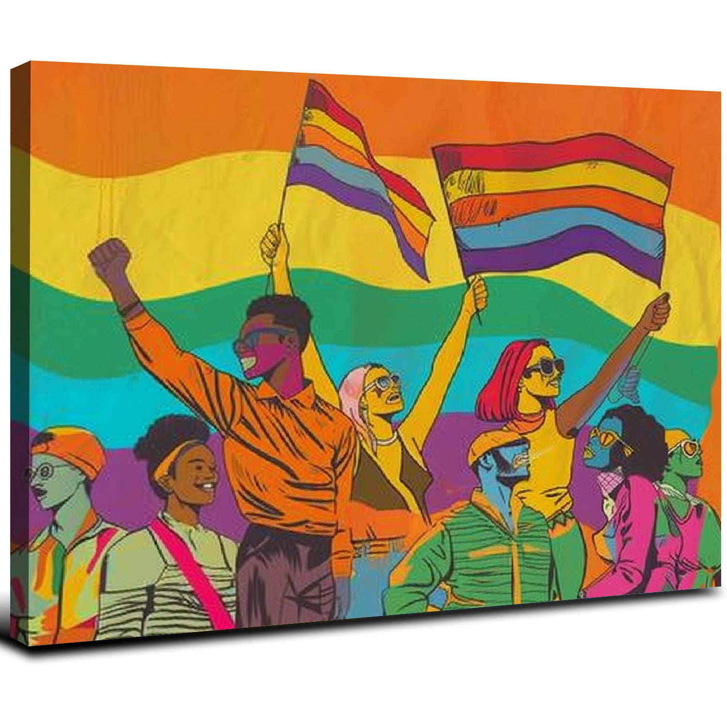 Nawypu Lgbt Poster Rainbow Flag Equality Movement Happy Pride Month