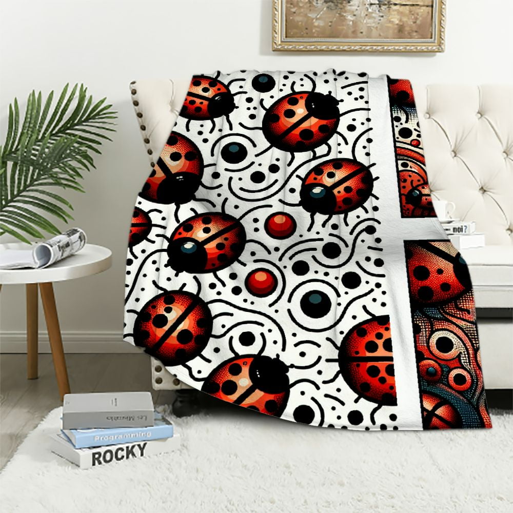 Nawypu Ladybug Throw Blanket - Soft Cozy - Decorative - Walmart.com