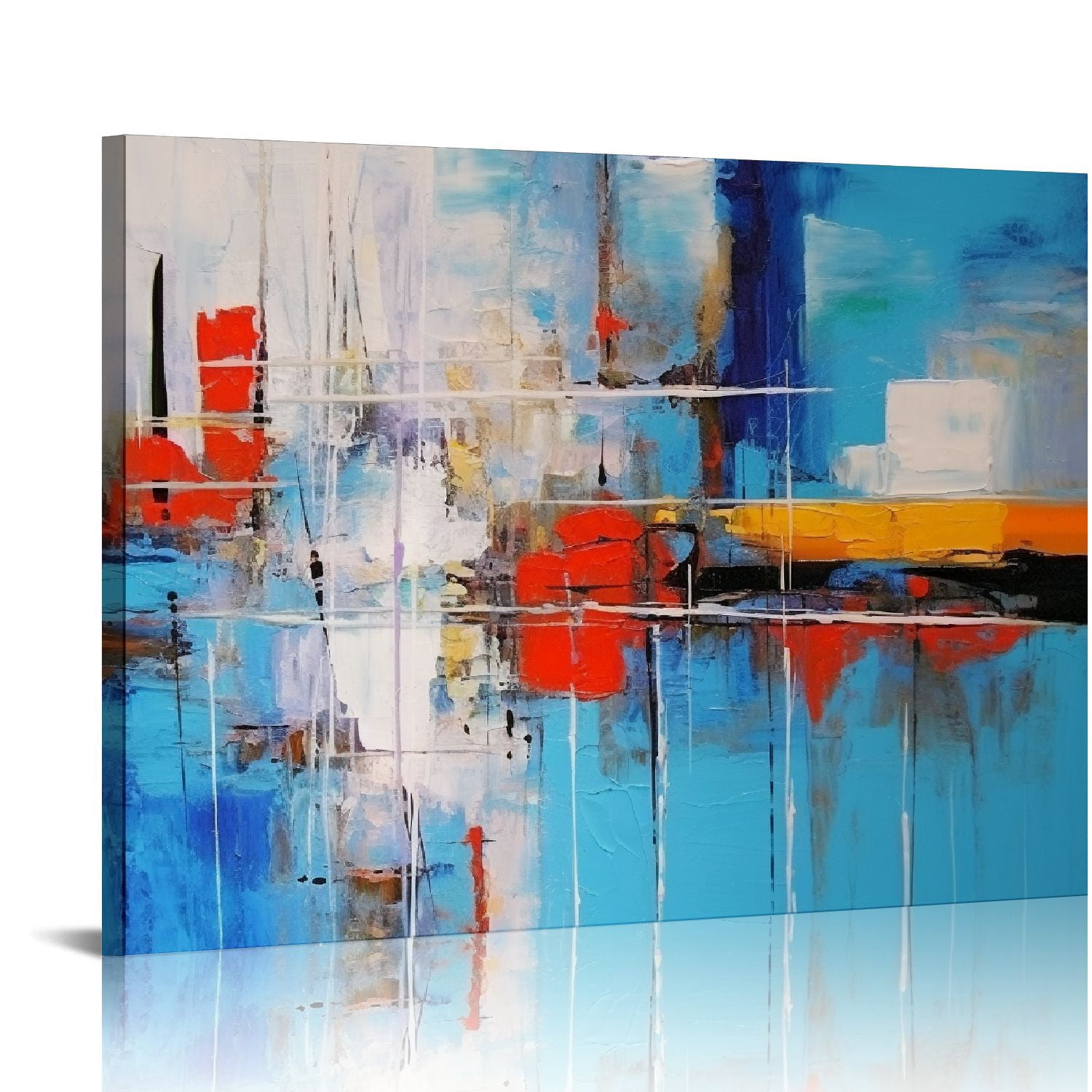 Nawypu Large Abstract Wall Art - -Painted Artwork Ready to Hang Wall ...