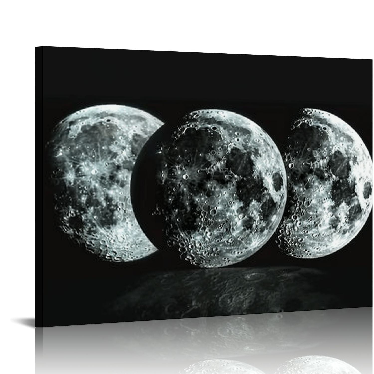Nawypu Large Black and White Canvas Wall Art Modern Moon Phases ...