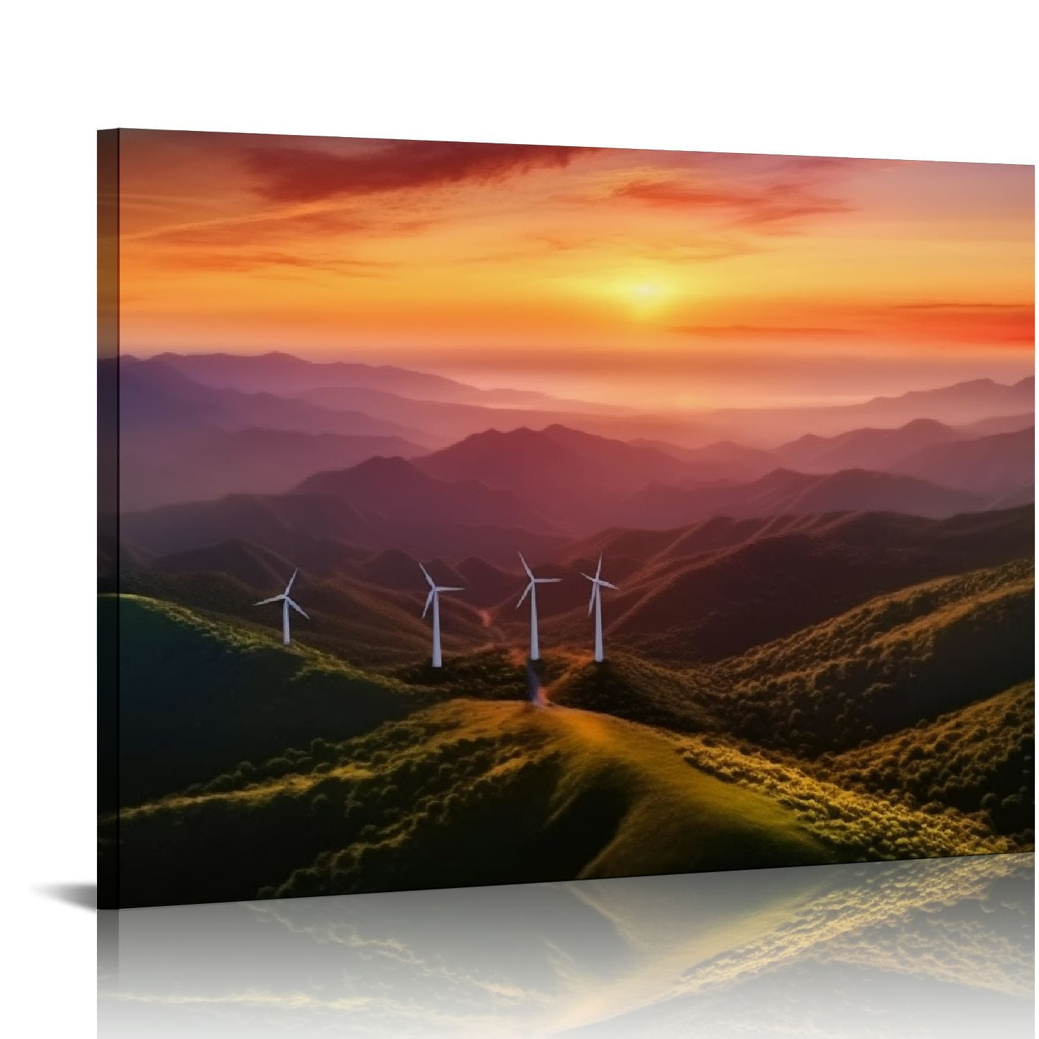 Nawypu Large Canvas Wall Art Decor Large scale wind power generation ...