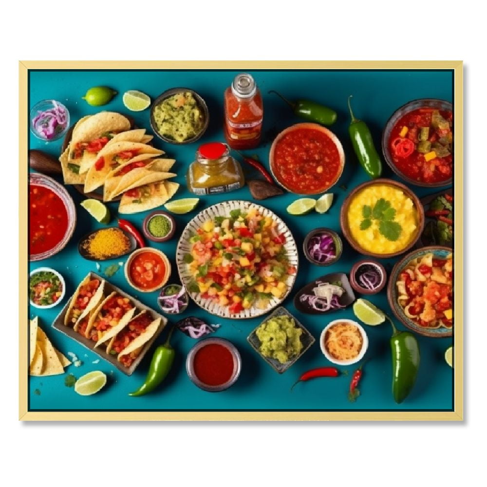Nawypu Large Canvas Wall Art Decor Mexican food dishes cuisine Mexico ...