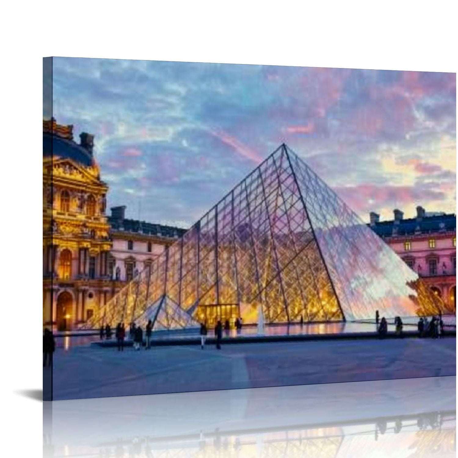 Awypu Large Canvas Wall Art Louvre Museum Canvas Prints Framed Painting ...