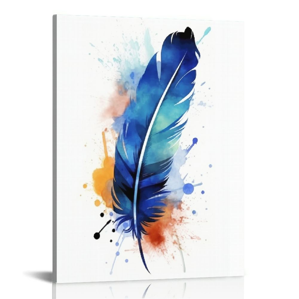 Nawypu Large Feather Canvas Wall Art for Living Room Bedroom Large ...