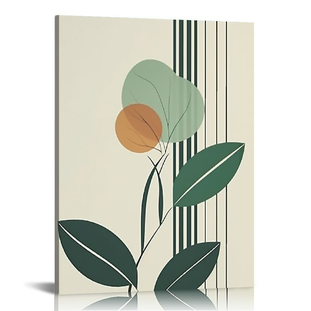 Nawypu Large Framed Boho Canvas Wall Art, Mid Century Modern room Decor ...