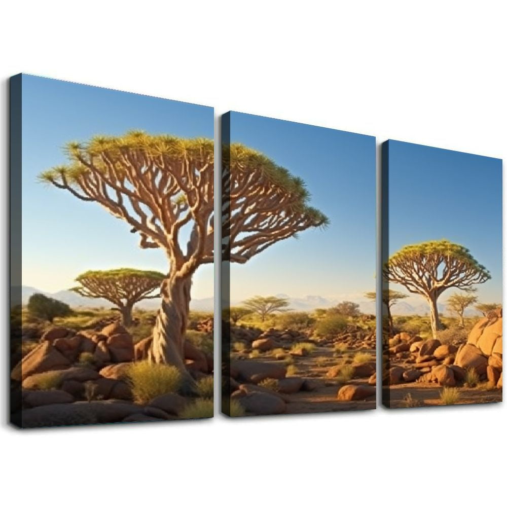 Nawypu Large Framed Wall Art Ready to Hang Quiver Trees Namibia Africa ...