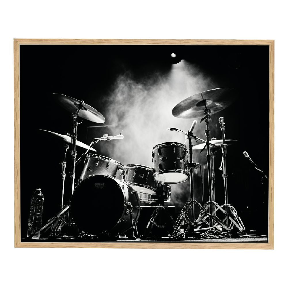 Nawypu Large Music Canvas Wall Art Black and White Shelf Drum Set ...