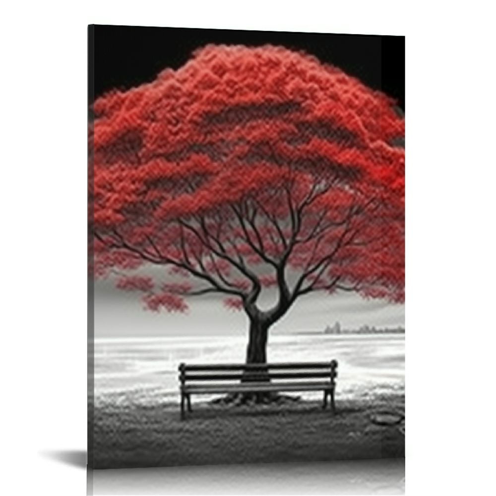 Nawypu Large Red Tree Canvas Wall Art Black White Landscape Pictre ... Nawypu Large Red Tree Canvas Wall Art Black White Landscape Pictre ...