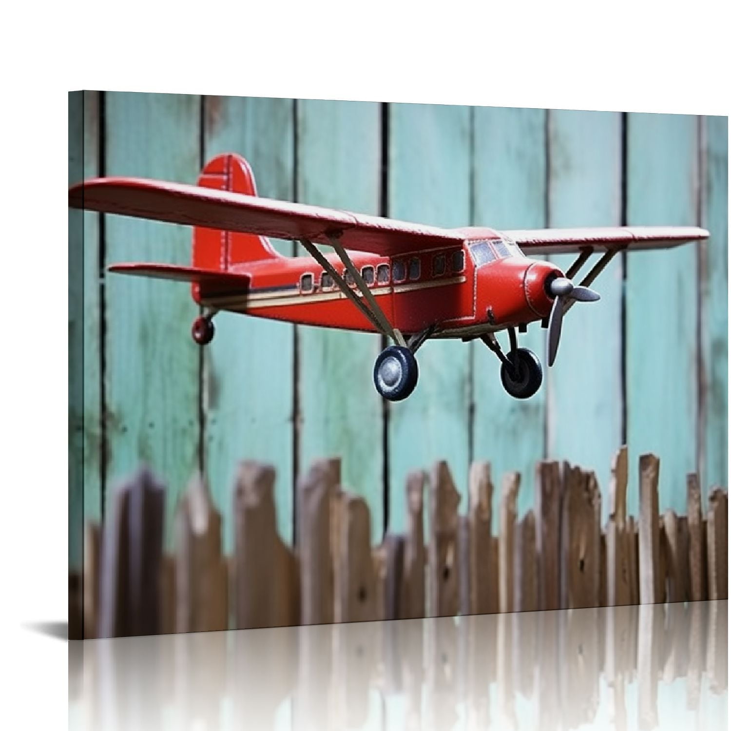 Nawypu Large Vintage Airplane Canvas Wall Decor Propeller Engine ...