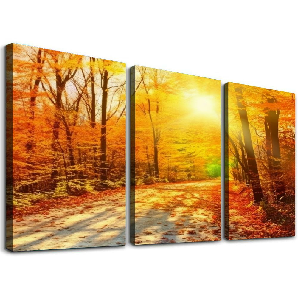 Nawypu Large Wall Art Fall Scenery Canvas Prints Panorama Forest in ...