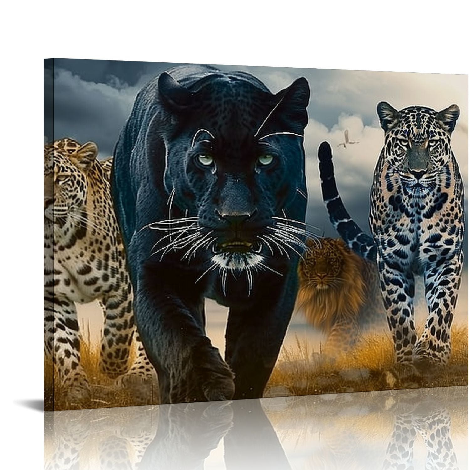 Nawypu Large Wildlife Wall Art Lion Cheetah Tiger Picture Print Cougar ...
