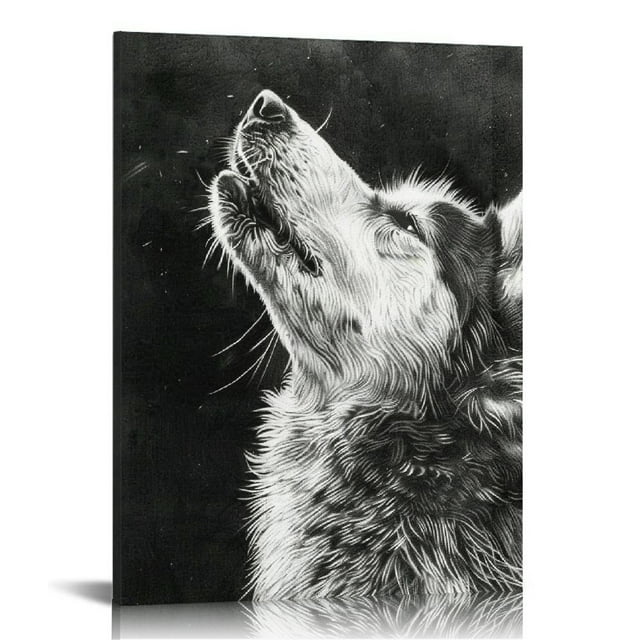 Nawypu Large Wolf Canvas Wall Art Wild Wolf Painting Picture Prints ...