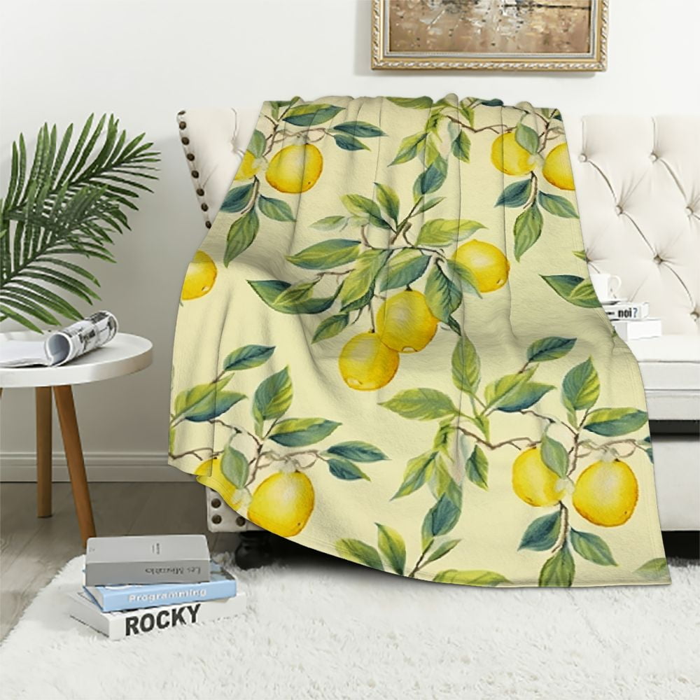 Nawypu Lemon Blanket Gifts Super Soft Flannel Blankets for Bed Sofa ...