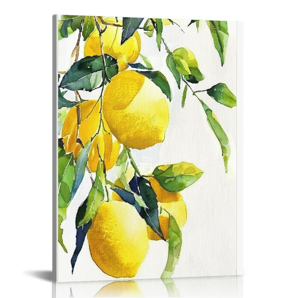 Nawypu Lemon Canvas Wall Art Decor for Kitchen Bathroom Sunmer Yellow ...