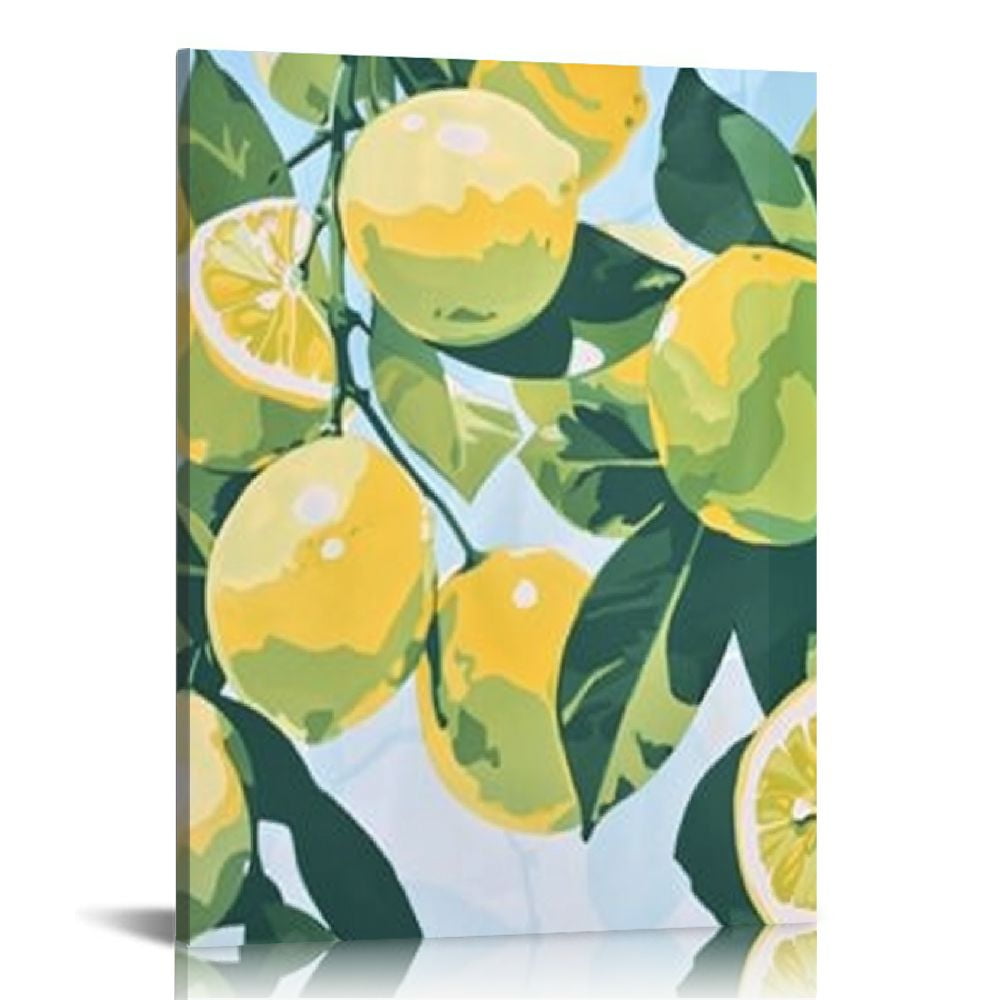 Nawypu Lemon Pattern Painting Lemon Painting Lemon Canvas Wall Art ...
