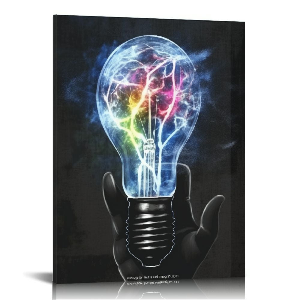 Nawypu Light Bulb Canvas Print Light Bulb Wall Art Idea Print Hipster ...