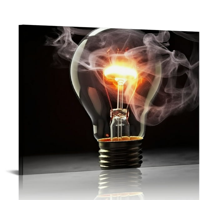 Nawypu Light Bulb Canvas Wall Art - Framed Oil Paintings Printed on ...