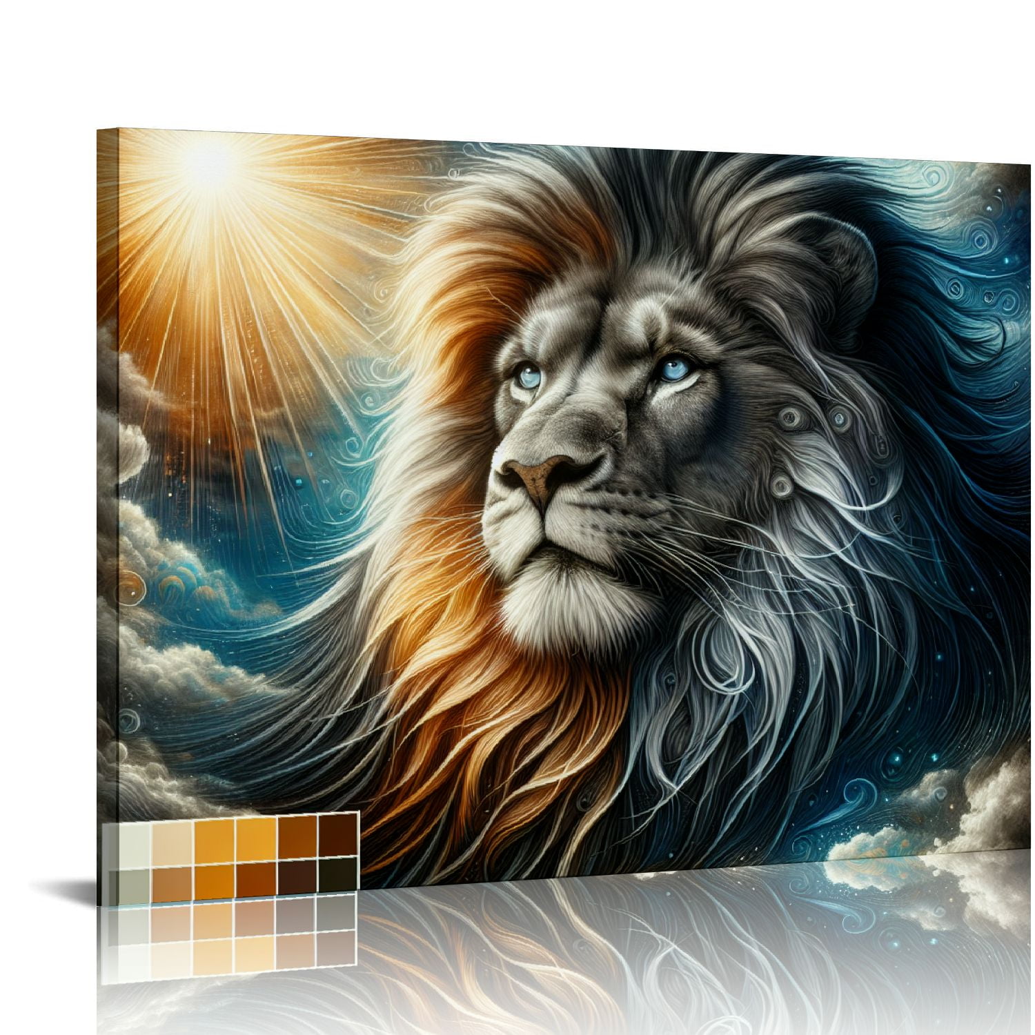 Nawypu Lightning and Lions Poster Wall Art Canvas Vintage Canvas Wall ...