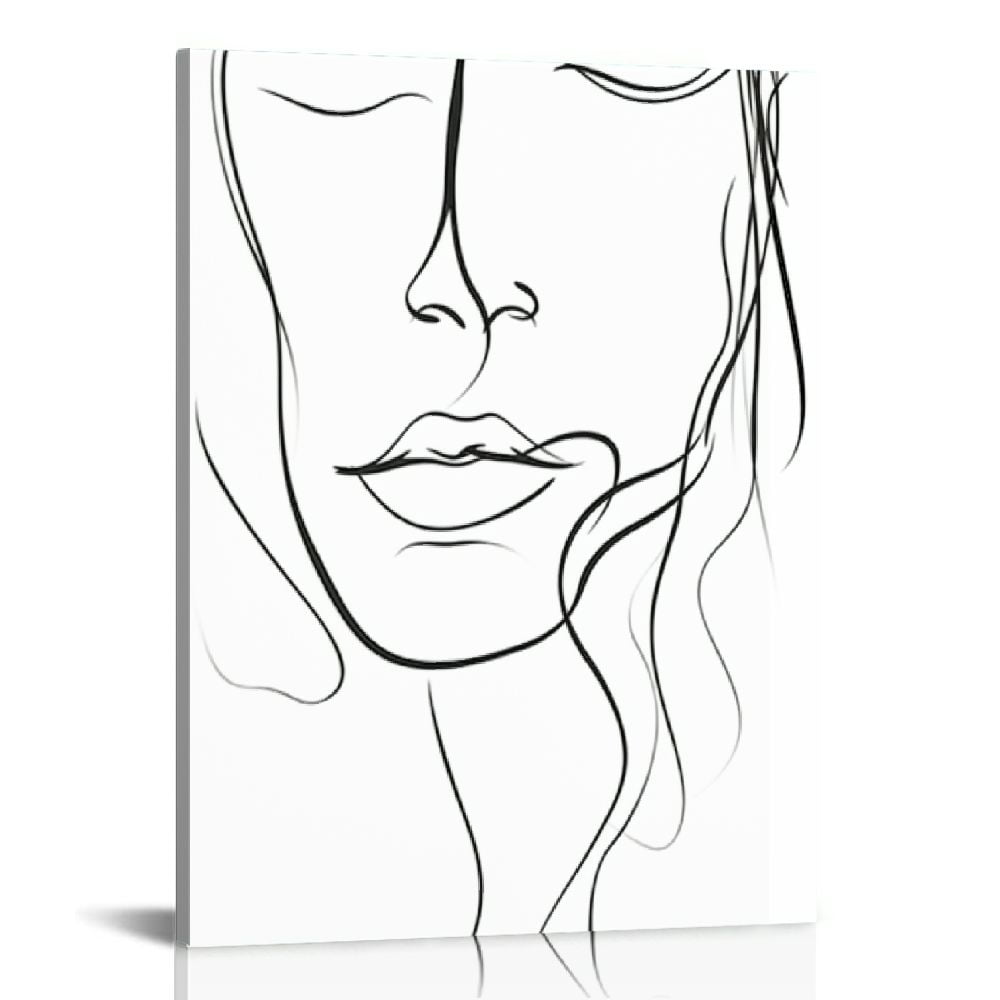 Nawypu Line Art Minimalistic Couple Body Line Wall Art Couple Kissing ...