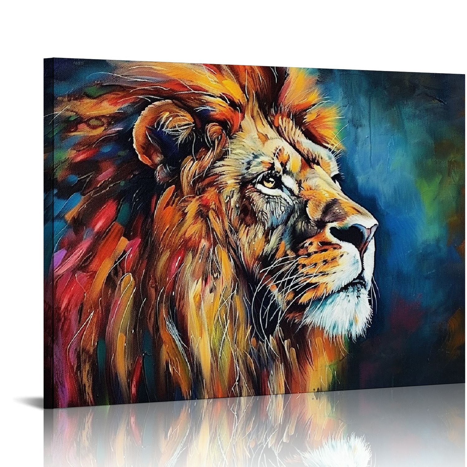 Nawypu Lion Color Field 110 Canvas Art - Home Decor Wall Art Print ...