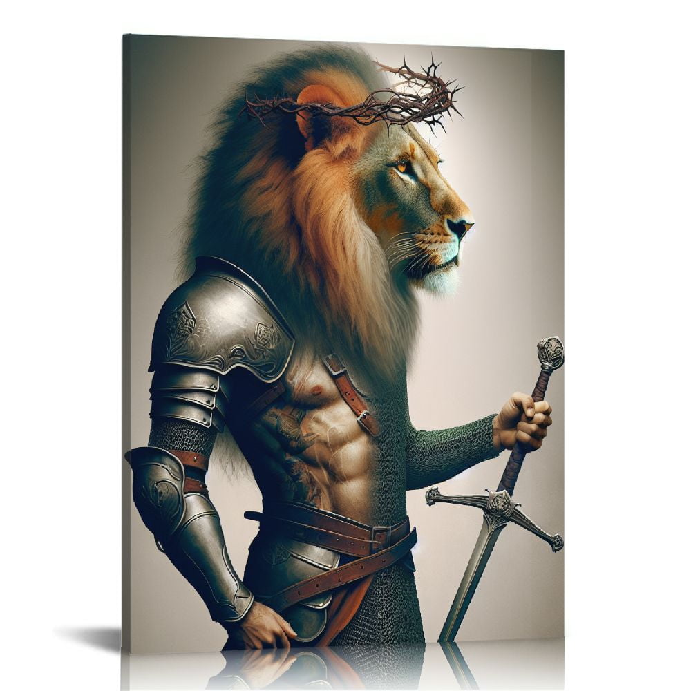 Nawypu Lion of Judah,Lion God Armor Of God,God Wall Art,Warrior Of God ...