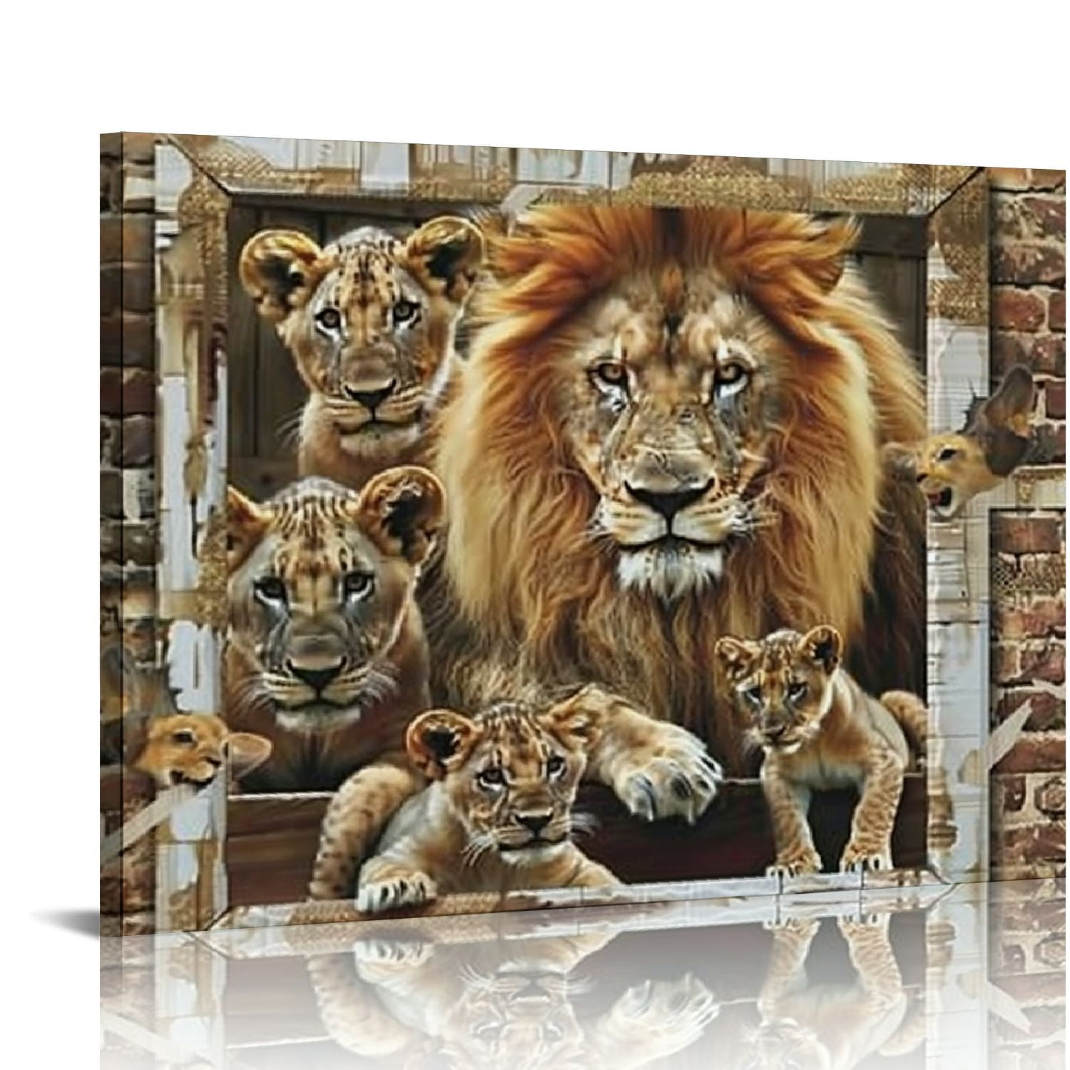 Nawypu Lion Lamb Wall Art Lion Of Judah 3d Window Dove Wild Animals ...