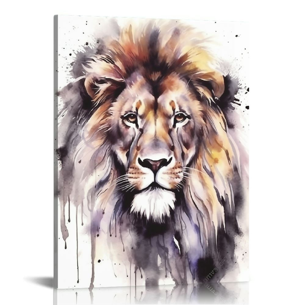 Nawypu Lion Lioness Canvas Wall Art Abstract Animal Painting African ...
