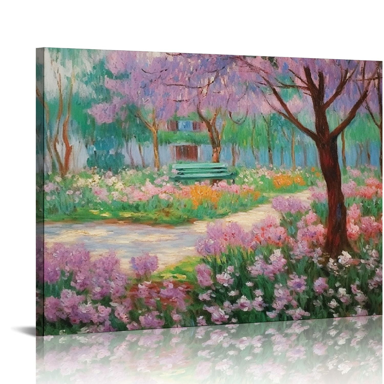 Nawypu Living Room Wall Art Canvas Print Irises in Monet's Garden Flowers Pictures Home Office ...