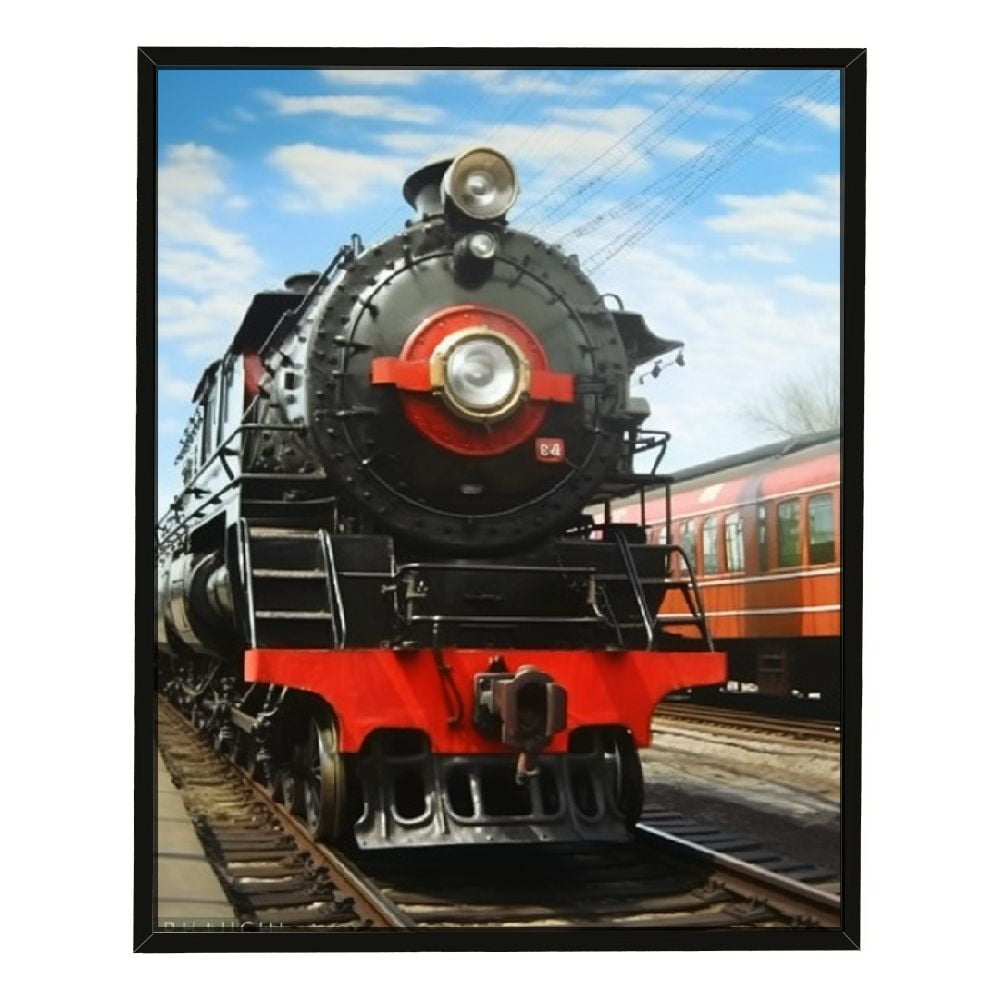 Nawypu Locomotive Steam Engine Old Train Rail Canvas Poster Bedroom ...