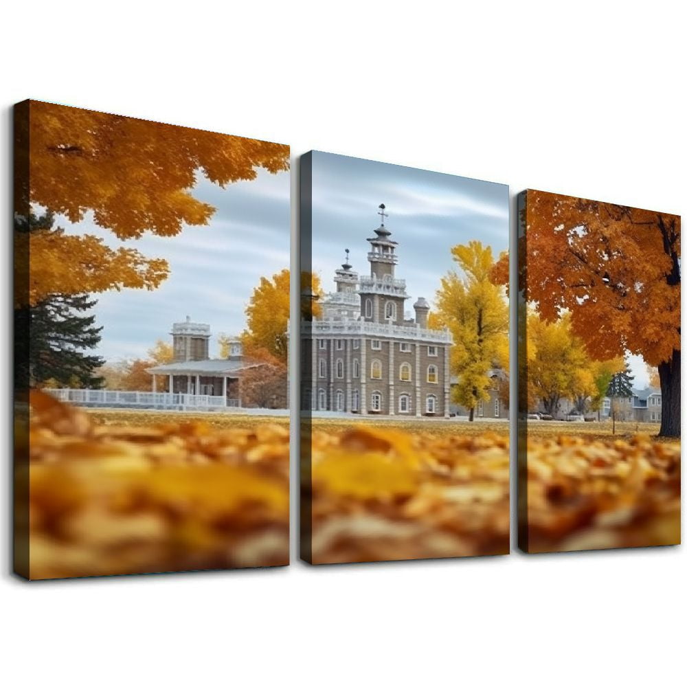 Nawypu Logan Utah Temple Poster Print 12''x16''X3 Panels - Walmart.com