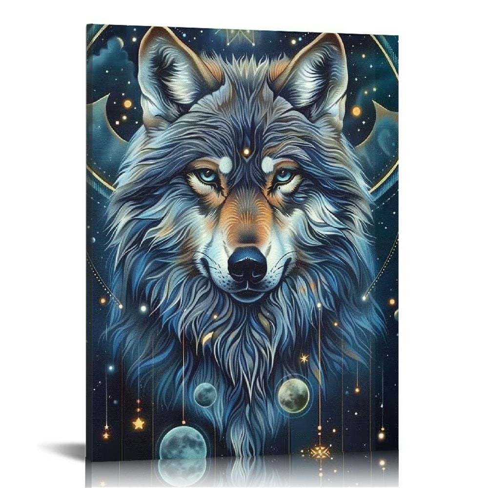 Nawypu Lone Wolf Poster, Nature Animal Landscape Canvas Wall Art ...