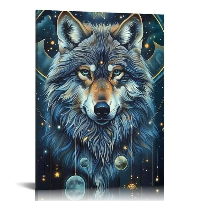 Nawypu Lone Wolf Poster, Nature Animal Landscape Canvas Wall Art ...