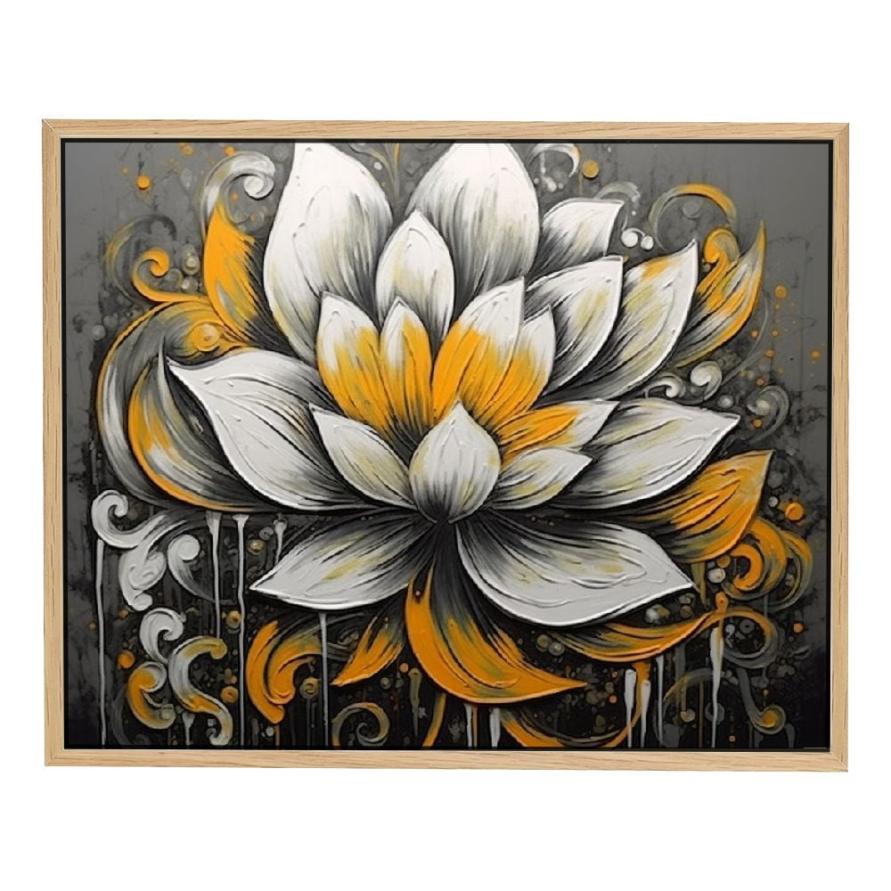 Nawypu Lotus Wall Art Zen Flower Print Painting Wall Decor Abstract ...
