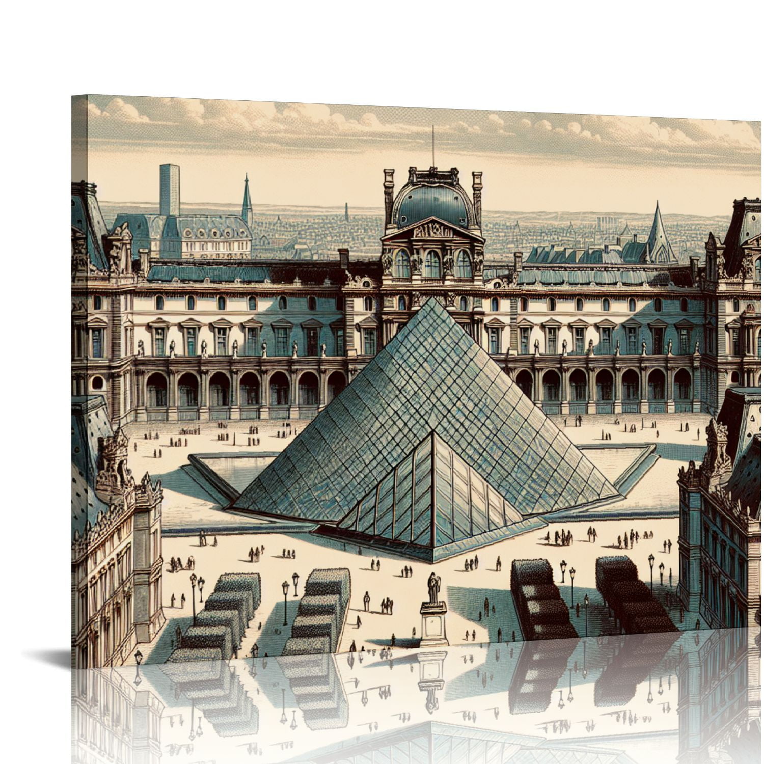 Nawypu Louvre Museum Canvas Wall Art For Living room Poster Printing ...