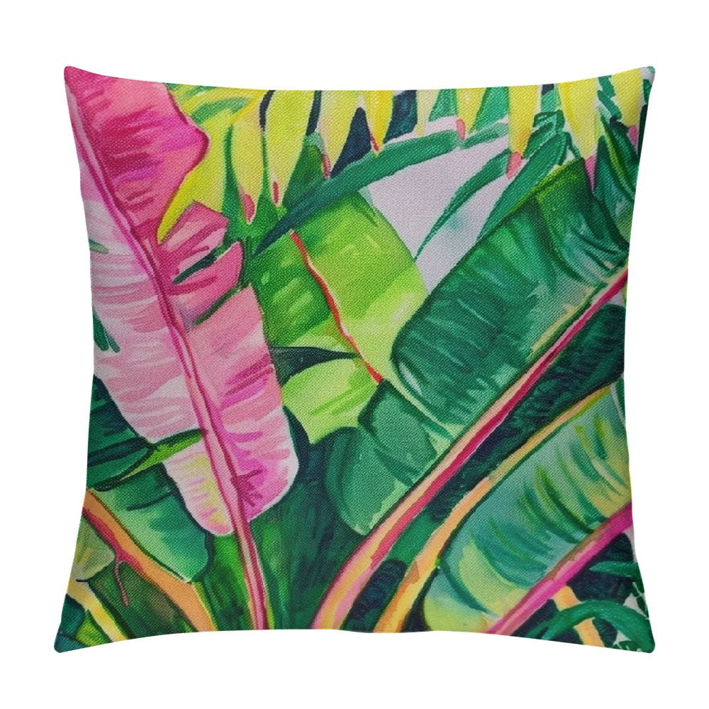 Nawypu MEHOTP Tropical Pillow Covers Jungle Throw Pillow Cover Green ...