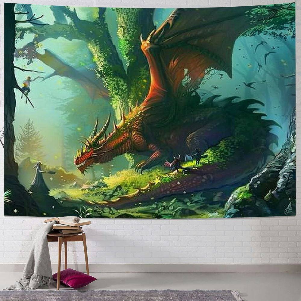 Nawypu Magic Forest Tapestry Wall Hanging Fairy Tale Trees Mushroom ...