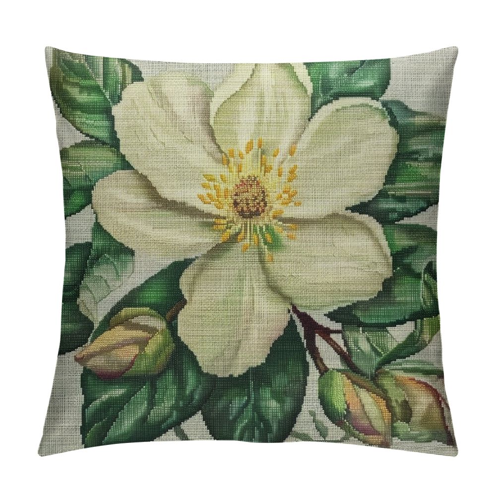 Awypu Magnolia Flora Cosy Throw Cushion Cover Beautiful Blooming ...