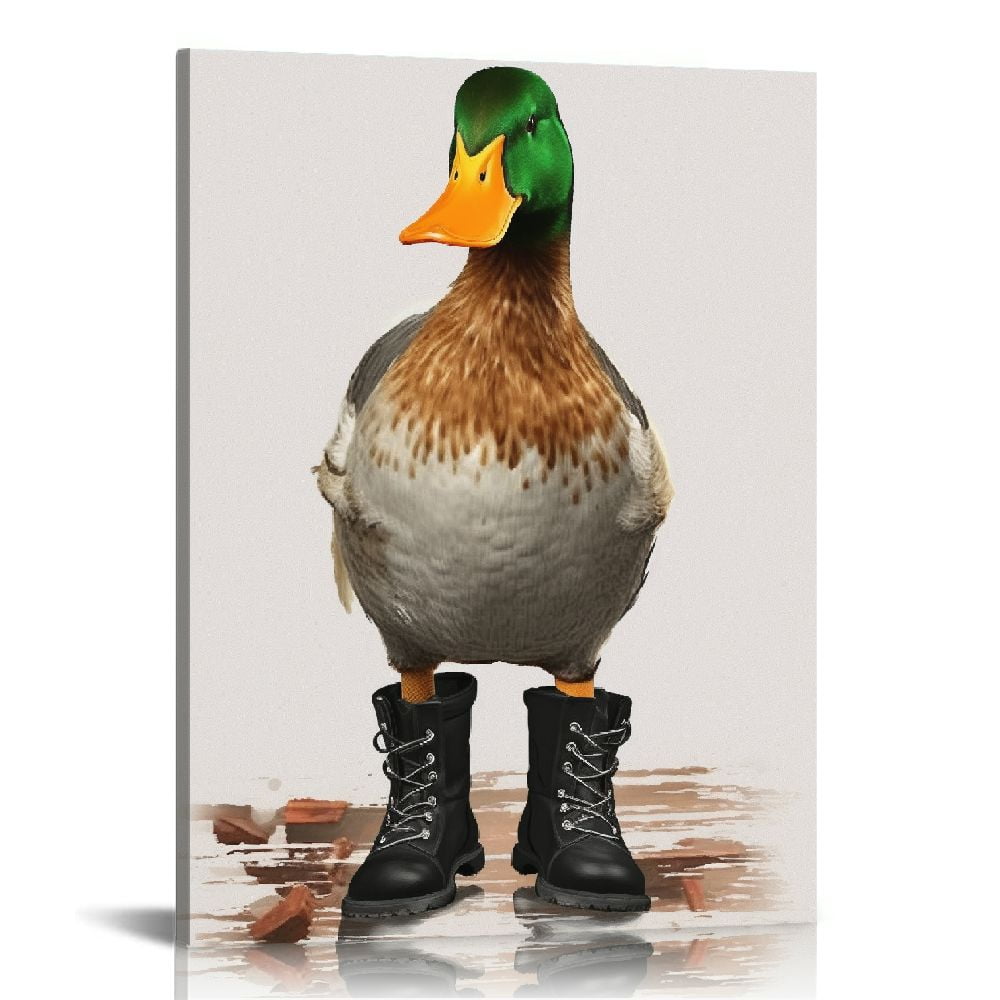 Nawypu Mallard Duck Wearing Boots Portrait Canvas Wall Art, - Walmart.com