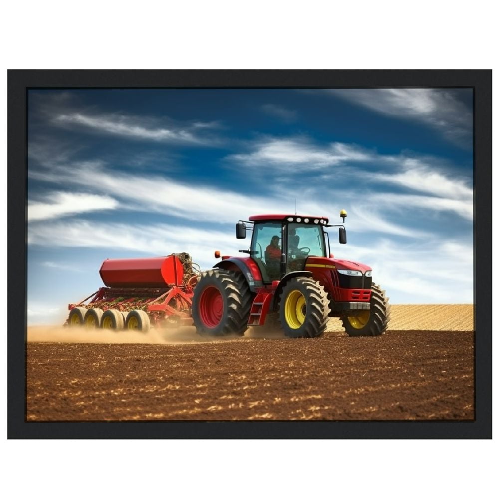 Nawypu Man Driving Red Tractor Canvas Prints Poster Wall Art For Home ...