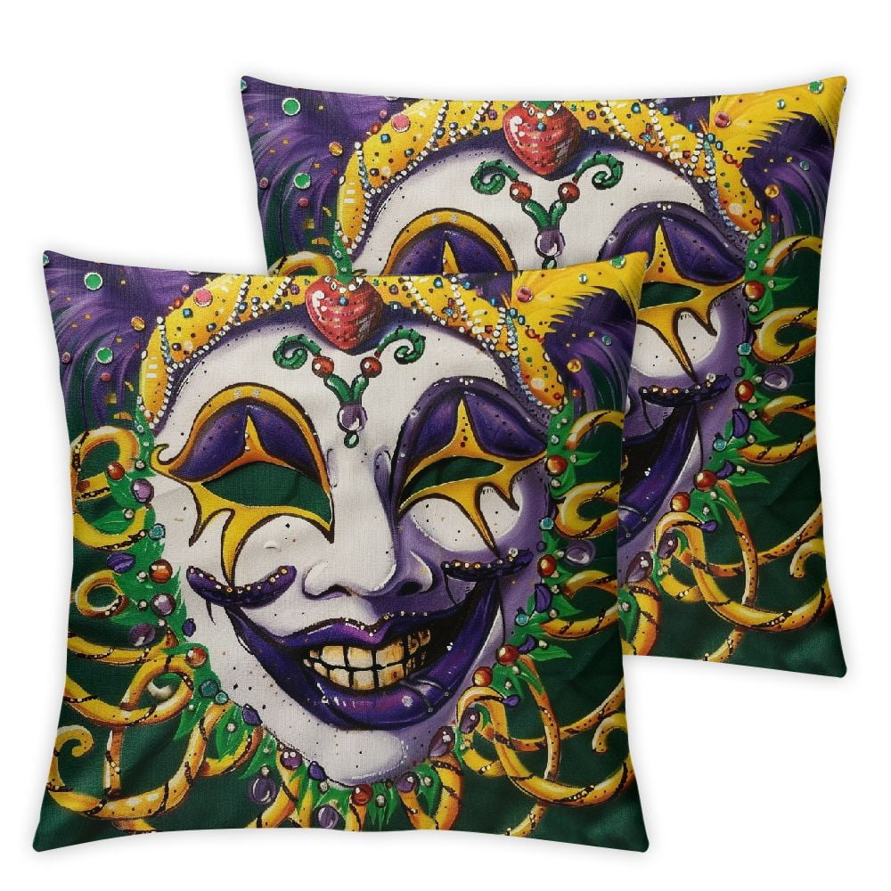 Nawypu Mardi Gras Beads Please Throw Pillow Covers, Masquerade Mask ...