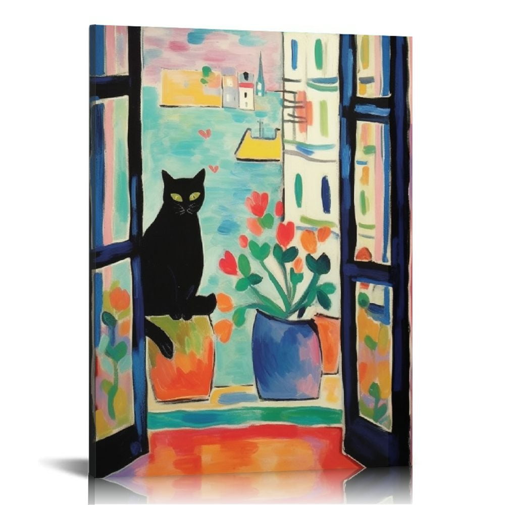 Nawypu Matisse on Canvas Wall Art Matisse Famous Open Window Black Cat ...