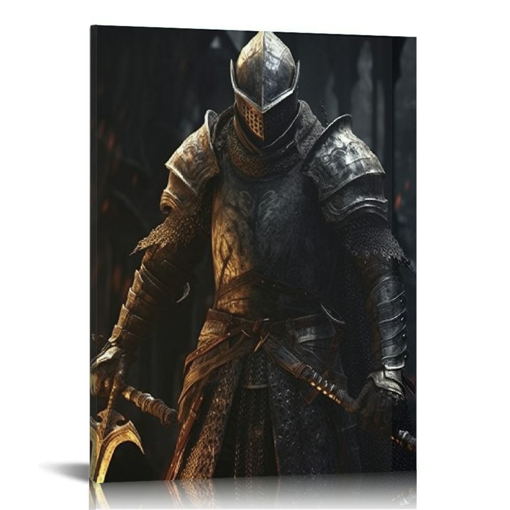 Nawypu Medieval Warrior Shield Saber Canvas Wall Art-Inner Framed ...
