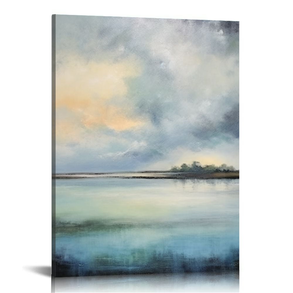 Nawypu Mellow Island Landscape Deep Dark Waters Cloudy Sky, Designed ...