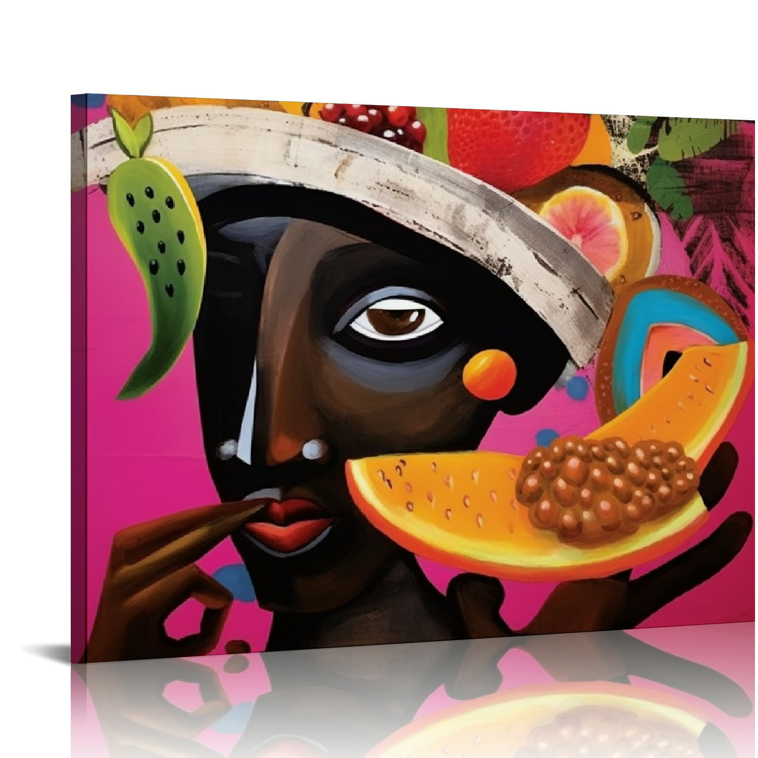Nawypu Melon Man Canvas Wall Decor by Artist Nikki Chu for Living Room ...