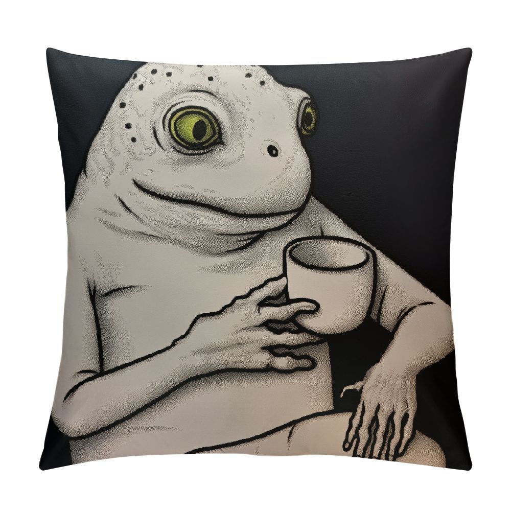 JEUXUS Mental Health Funny Self Care Frog Doing Yoga With Tea Throw ...