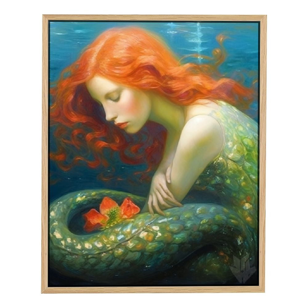 Nawypu Mermaid Bathroom Decor Wall Art Blue Ocean Painting Mermaid ...