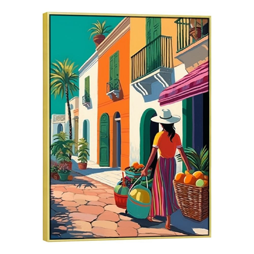 Nawypu Mexican Poster Mexican Country Painting Wall Art Mexico City ...